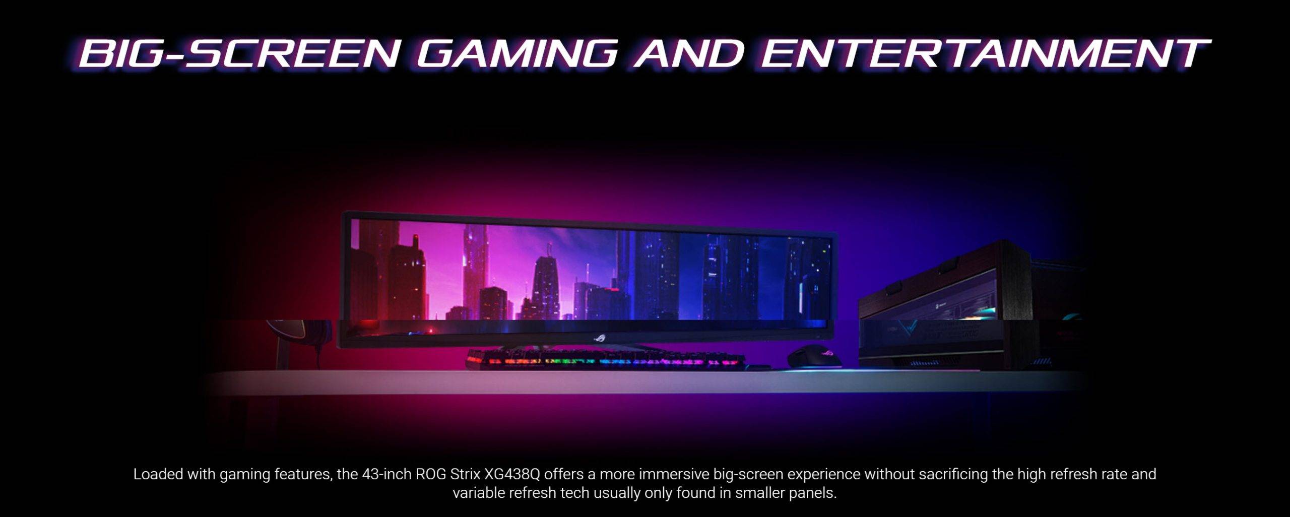 Asus ROG Strix XG438Q HDR Large Gaming Monitor, 43″ 4K 120Hz – New ...