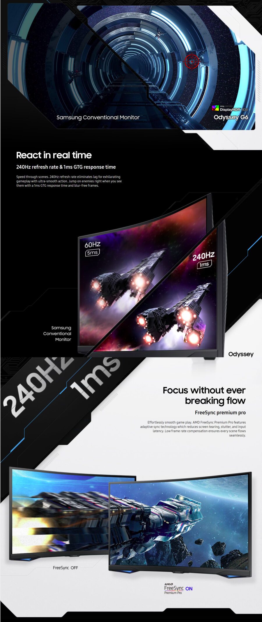 Buy SAMSUNG Odyssey G6 27" 2K 240Hz G65B 240Hz Gaming Monitor Price in ...